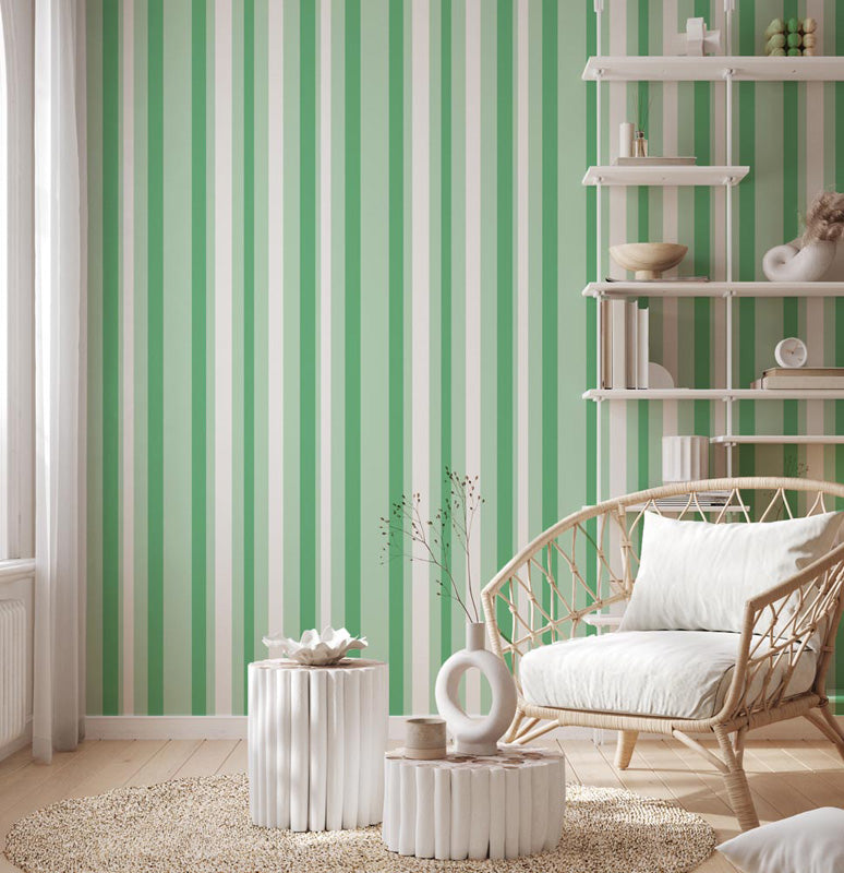 Buy Fresh Garden Stripe – Classic Wallpaper in Soft Green Online ...